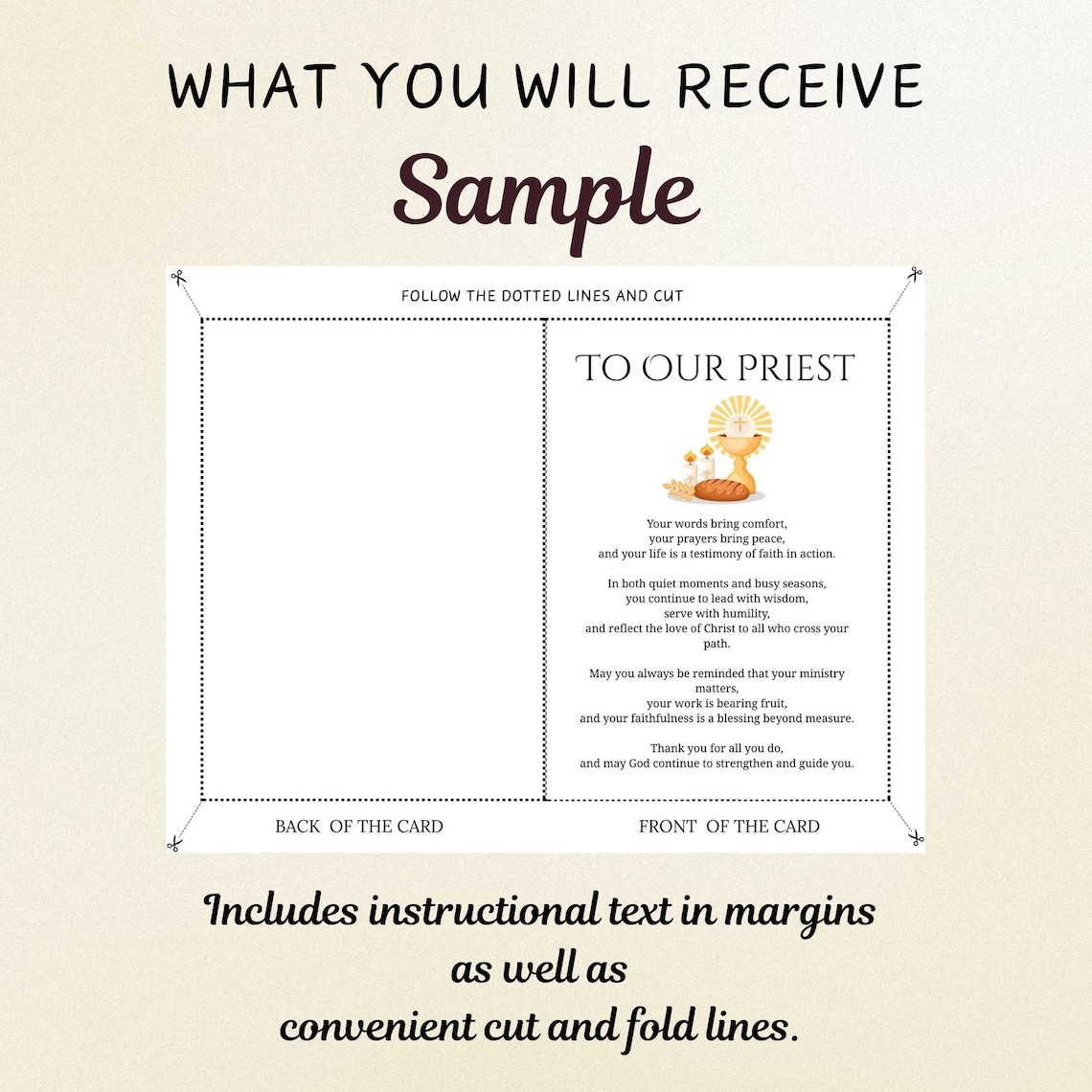 Catholic Priest Appreciation Card Printable Thank You Card for Priest ...