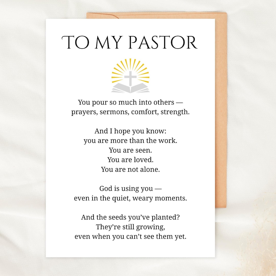 Pastor Encouragement Card Printable Card Cut Marks Pastor Appreciation ...