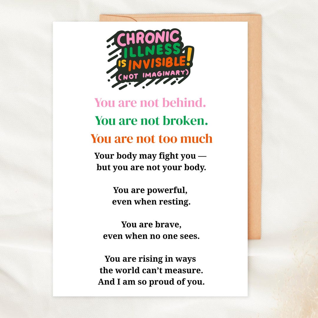 Chronic Illness Card Encouragement Card for Chronic Illness Spoonie ...