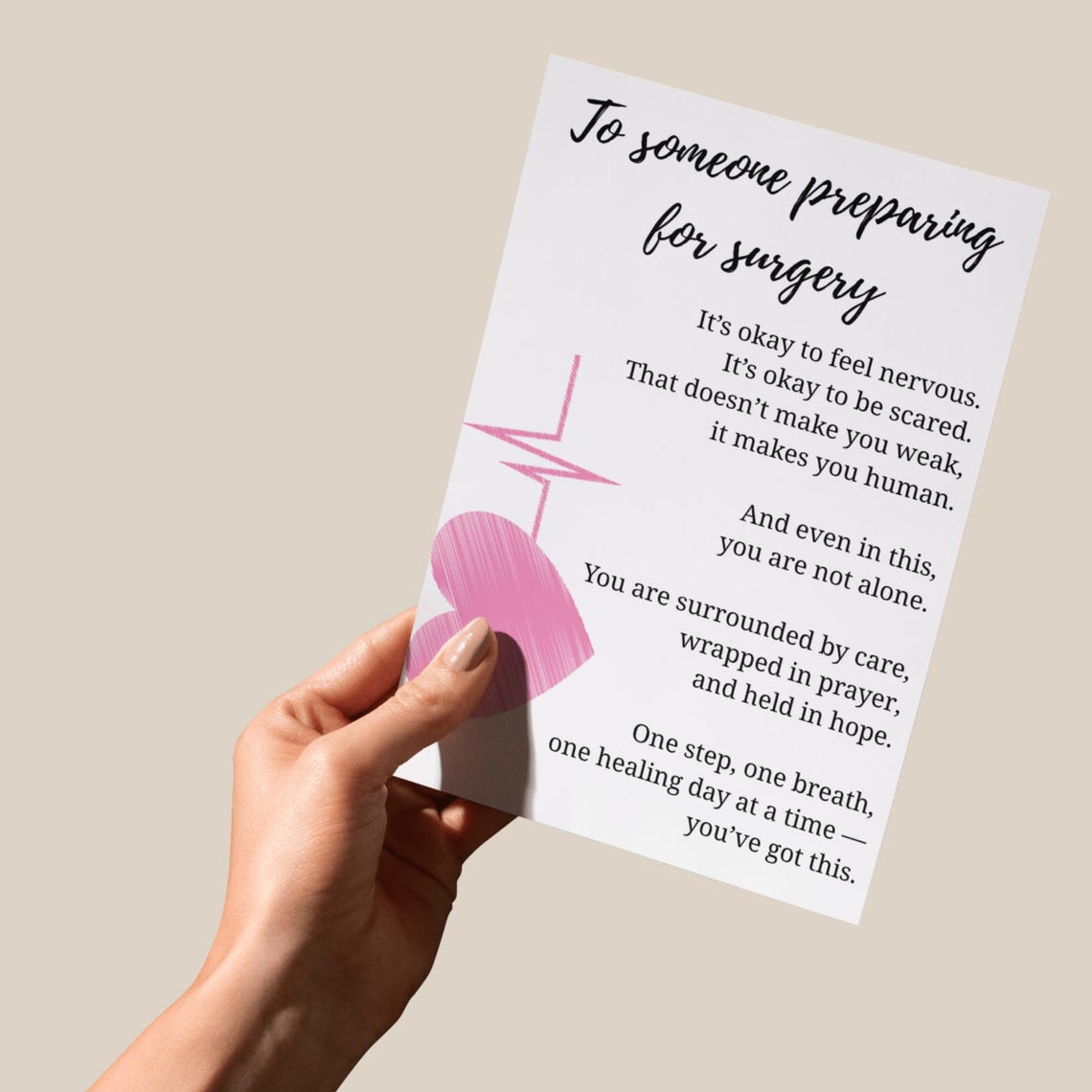 Surgery Card Surgery Encouragement Card Printable Foldable Support Card ...