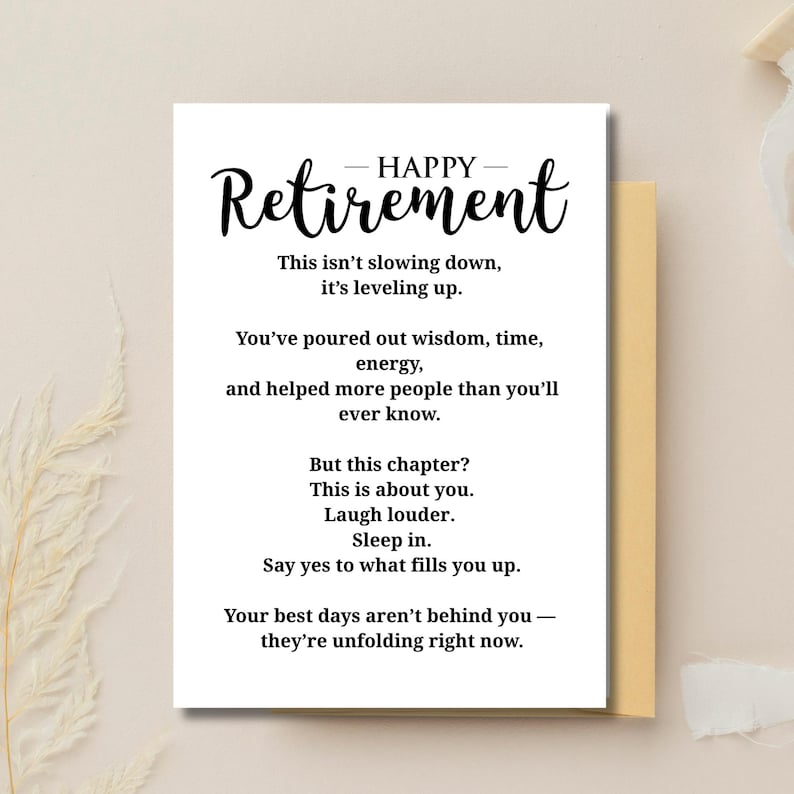 Printable Retirement Card Happy Retirement Gift for Coworker Friend ...