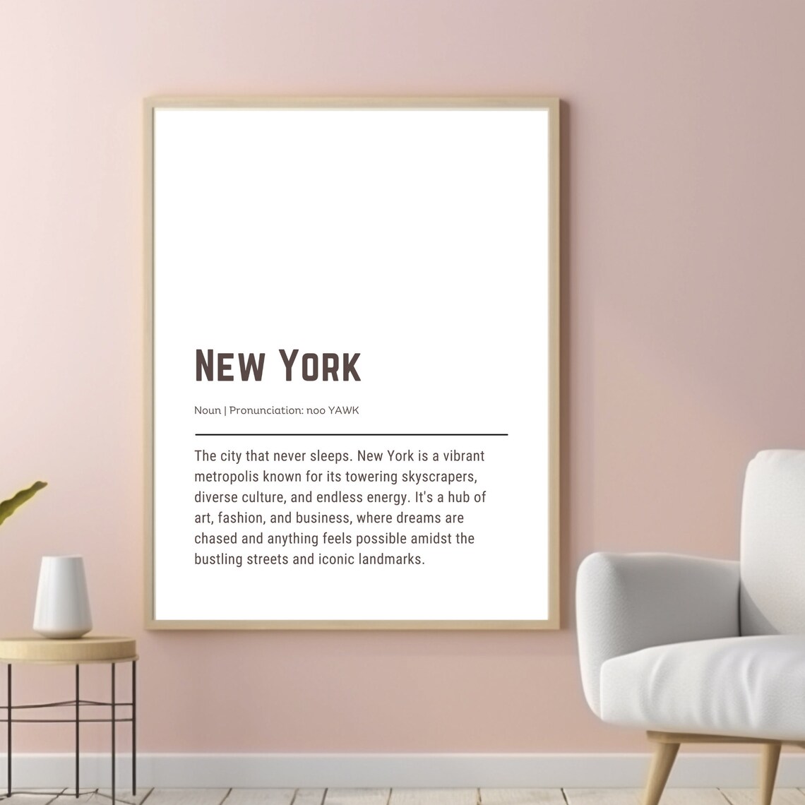 New York Definition Print , New York Souvenir, London Poster, Travel ...