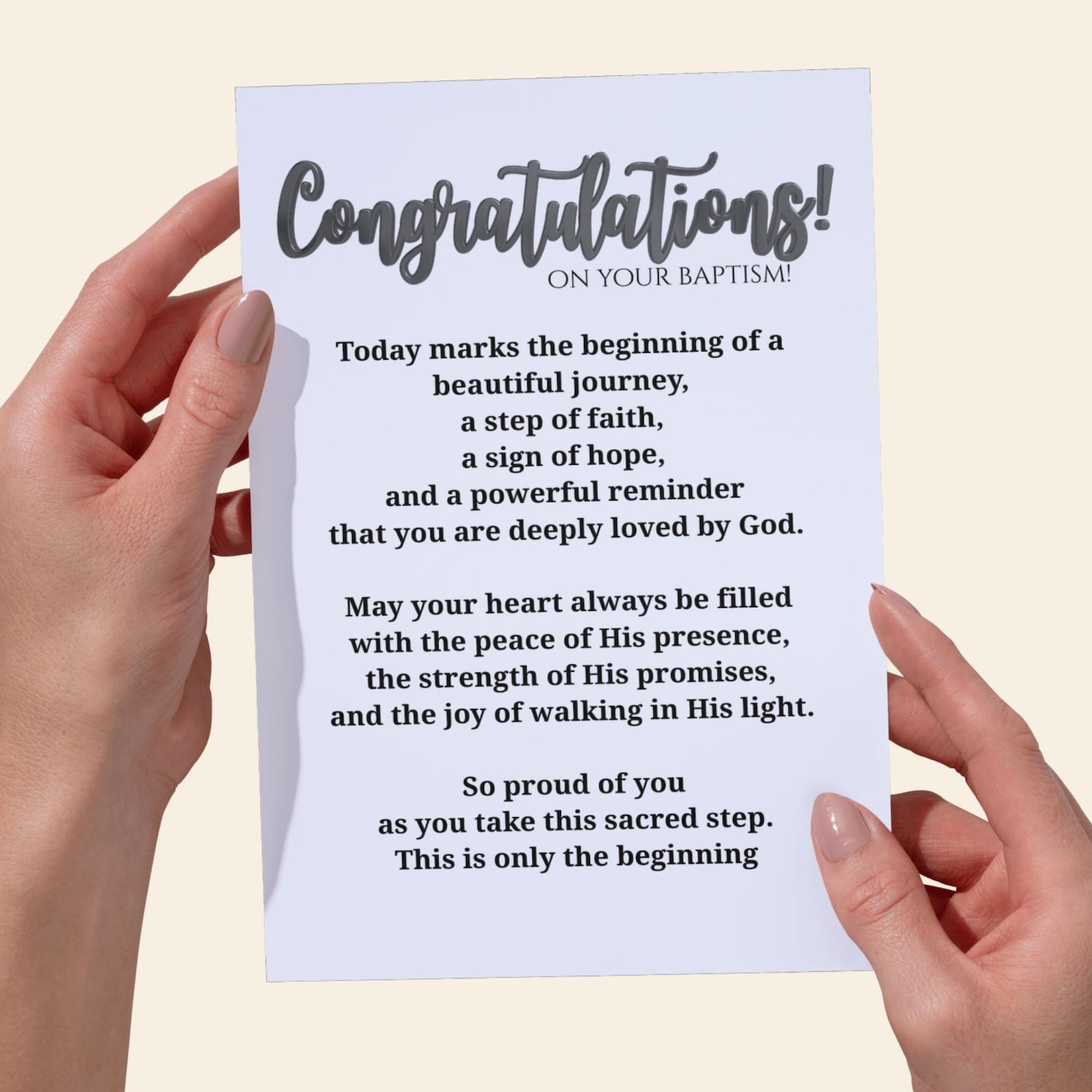 Baptism Congratulations Card Printable Christian Card Faith Greeting ...