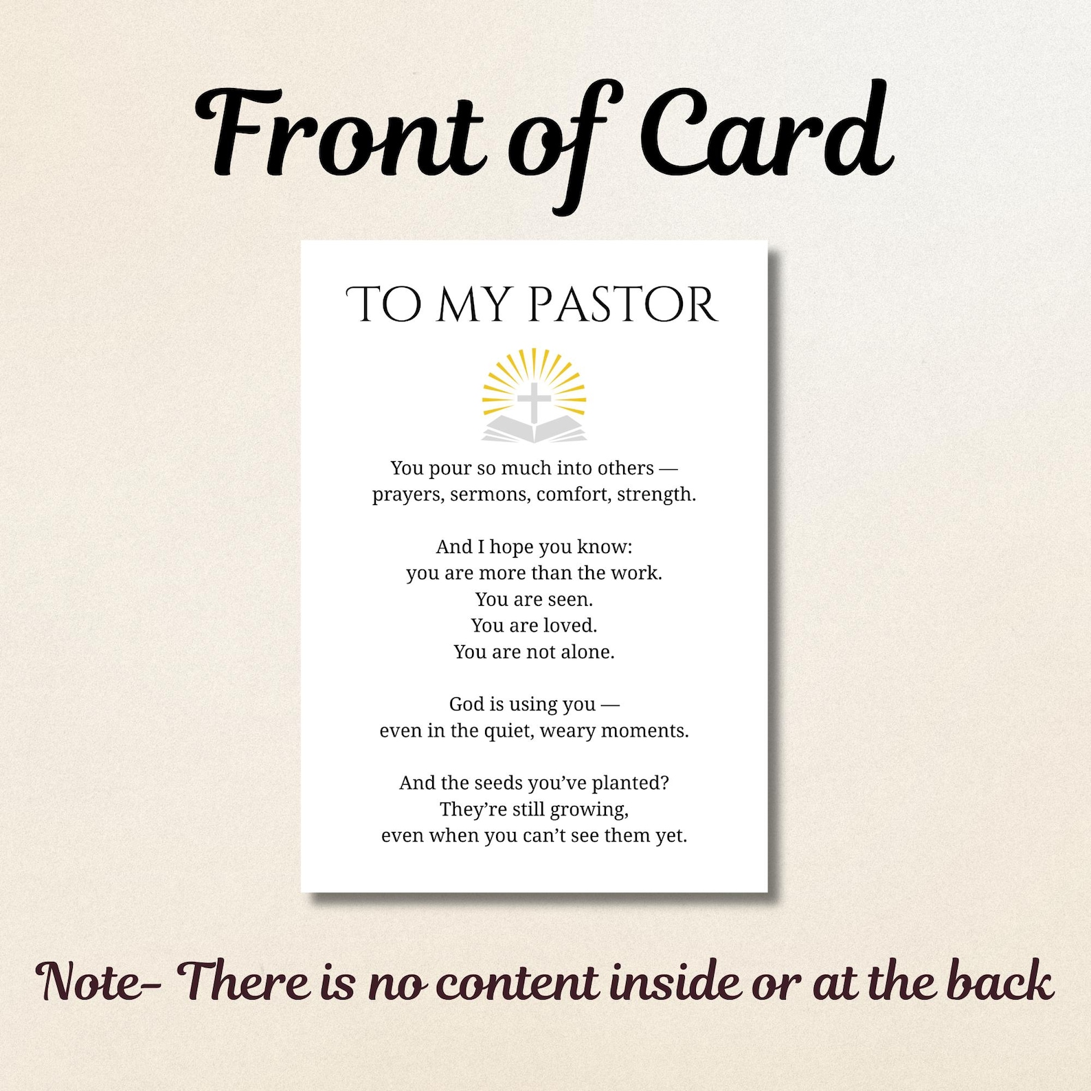 Pastor Encouragement Card Printable Card Cut Marks Pastor Appreciation ...