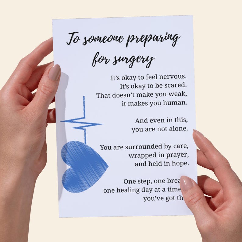 Surgery Card Surgery Encouragement Card Printable Foldable Support Card ...