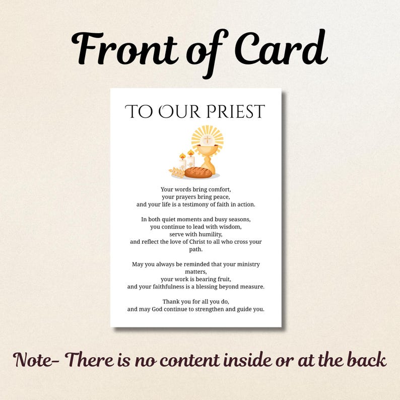 Catholic Priest Appreciation Card Printable Thank You Card for Priest ...