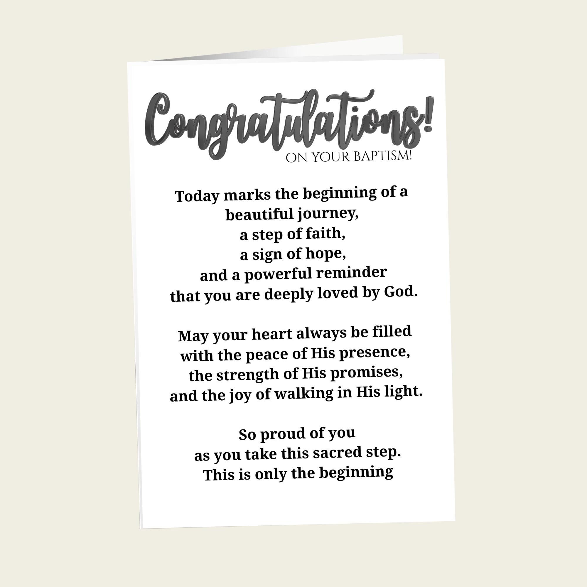 Baptism Congratulations Card Printable Christian Card Faith Greeting ...