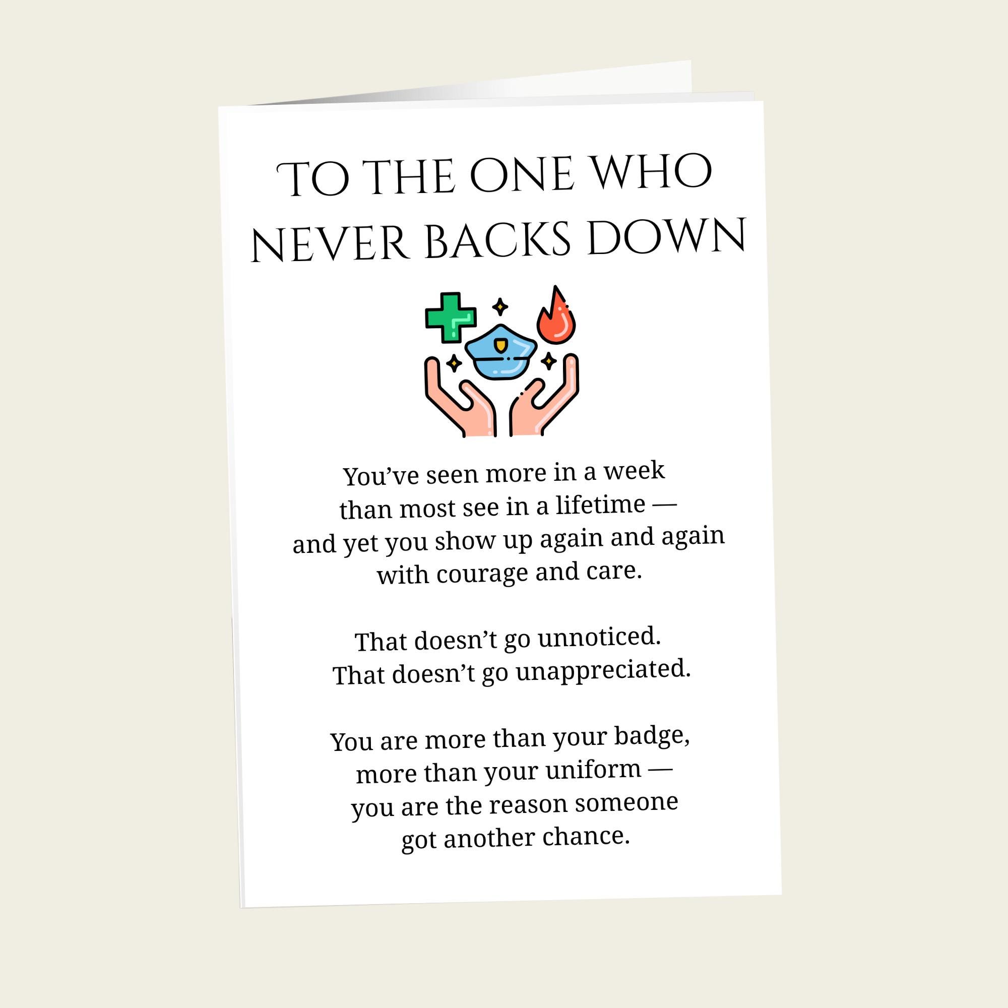 First Responder Encouragement Card Printable Frontline Hero ...