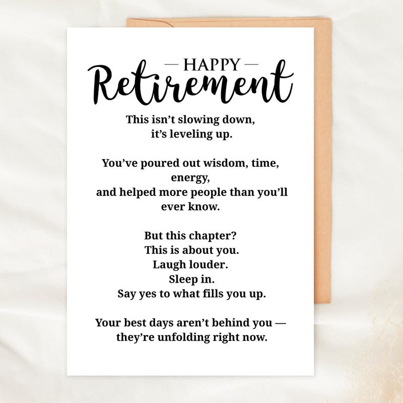 Printable Retirement Card - Etsy