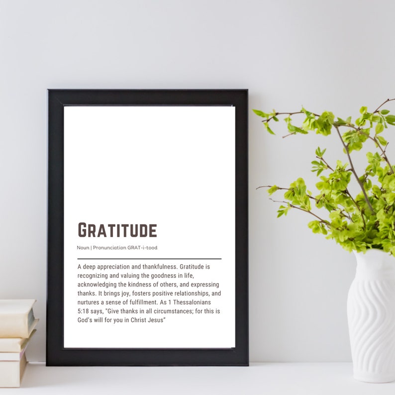Gratitude Sign, Gratitude Definition Print, Thanksgiving Wall Art ...