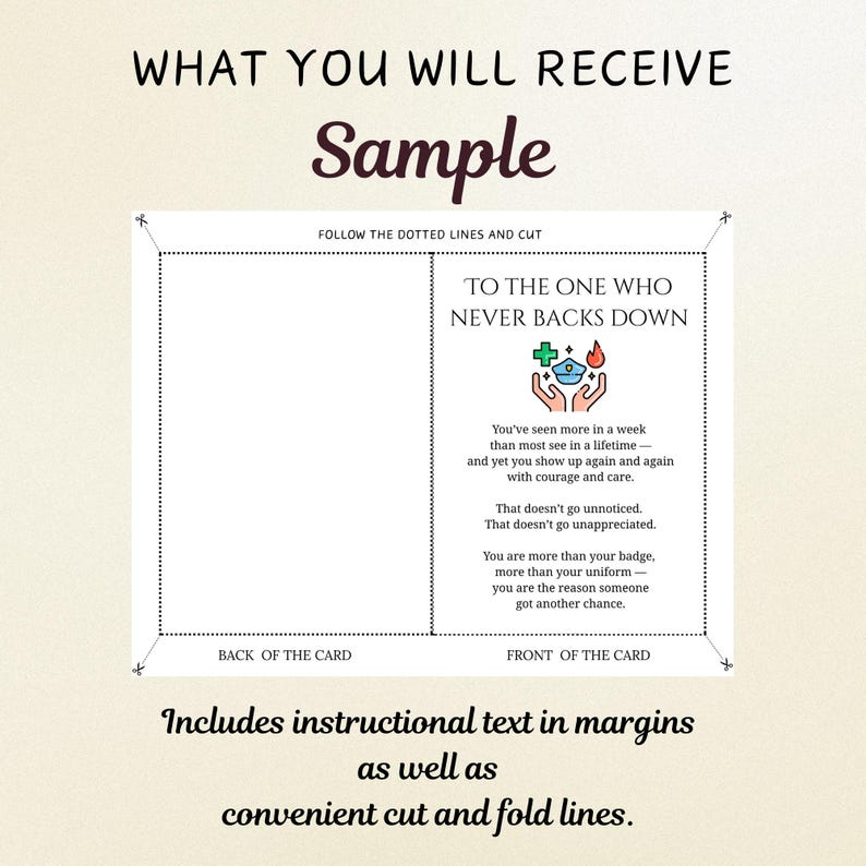 First Responder Encouragement Card Printable Frontline Hero ...