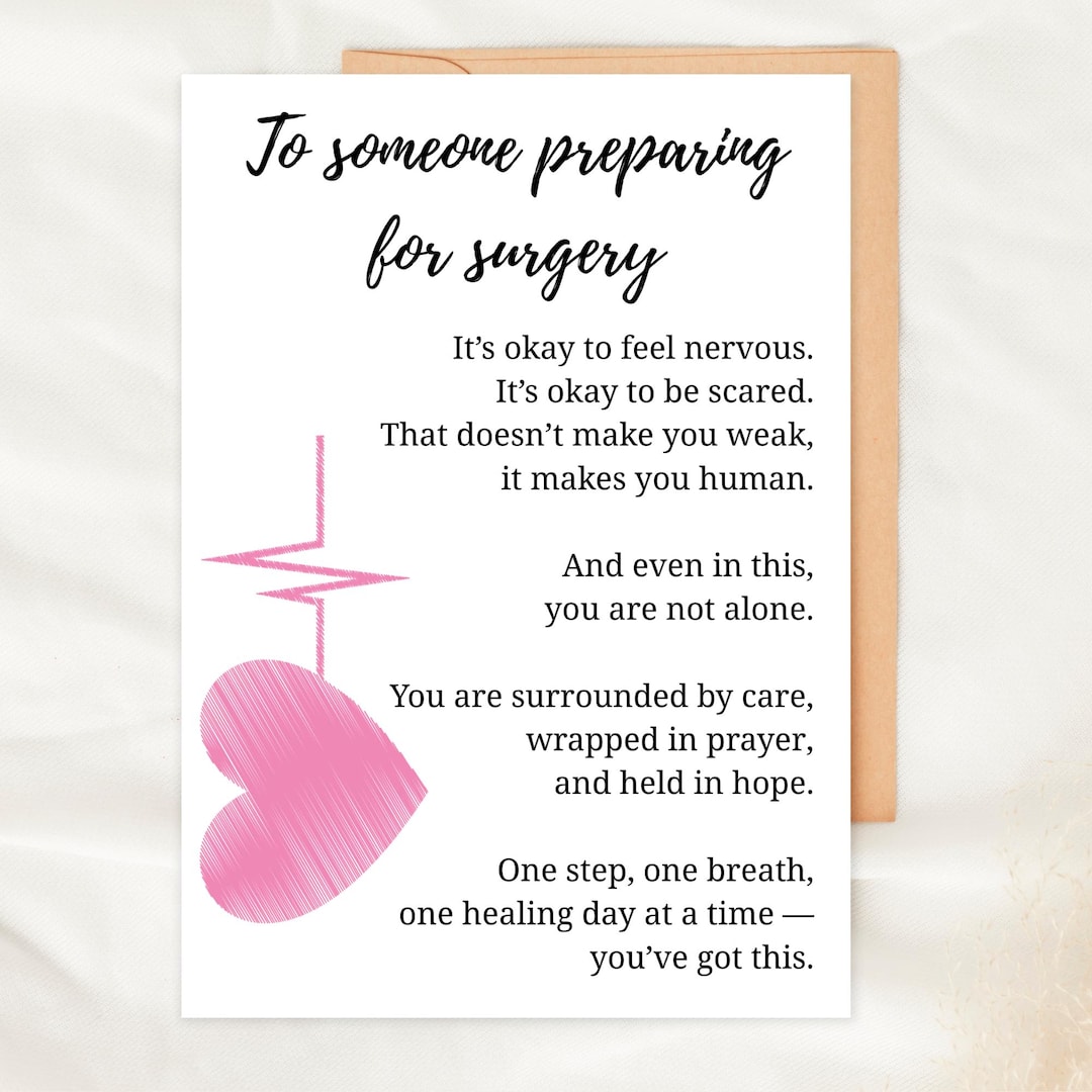 Surgery Card Surgery Encouragement Card Printable Foldable Support Card ...