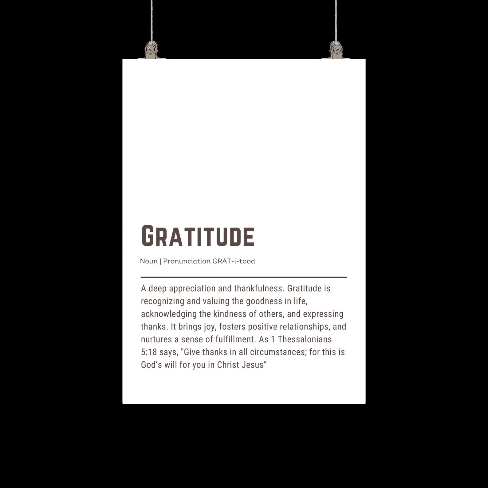 Gratitude Sign, Gratitude Definition Print, Thanksgiving Wall Art ...