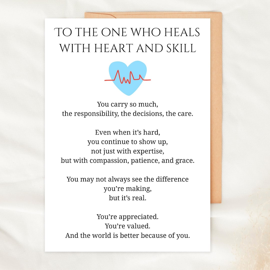 Doctor Thank You Card Nurse Appreciation Card Healthcare Worker ...