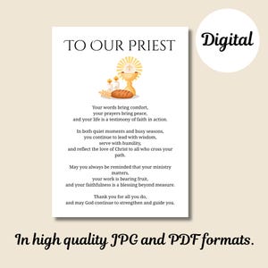 Catholic Priest Appreciation Card Printable Thank You Card for Priest ...
