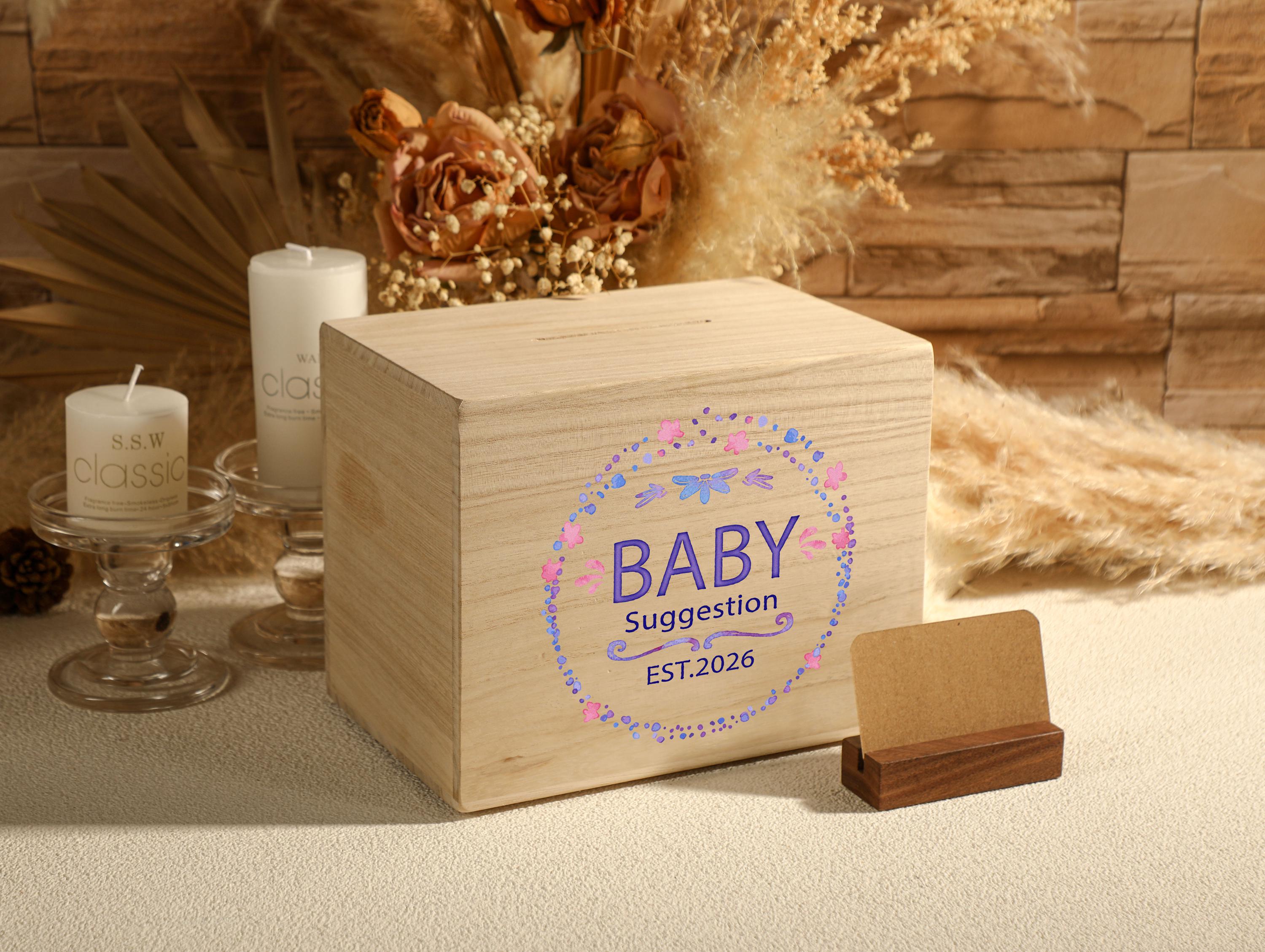 Baby Name Suggestion Box, Baby Shower Games, Gender Reveal Party, Baby ...