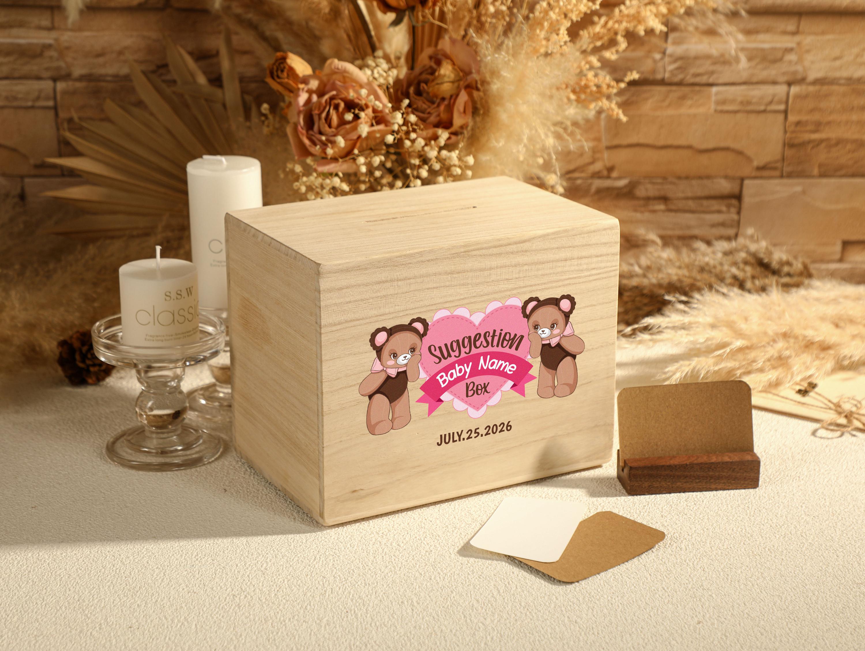 Baby Name Suggestion Box, Baby Shower Games, Gender Reveal Party, Baby ...