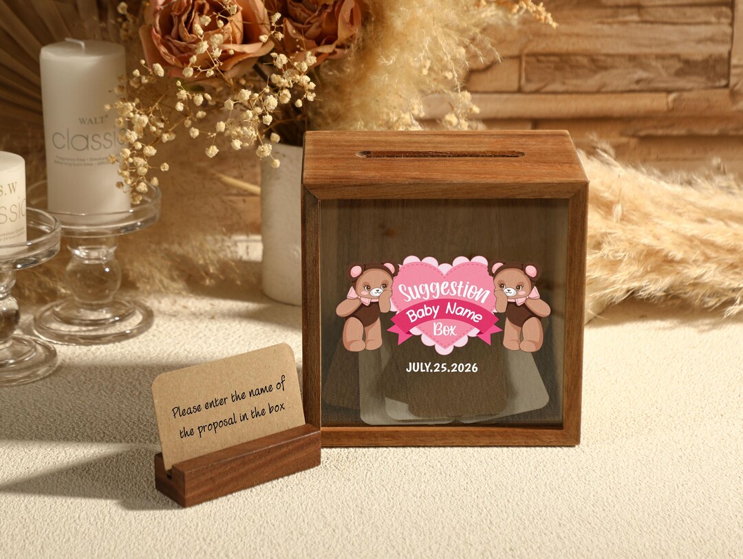 Baby Name Suggestion Box, Baby Shower Games, Gender Reveal Party, Baby ...