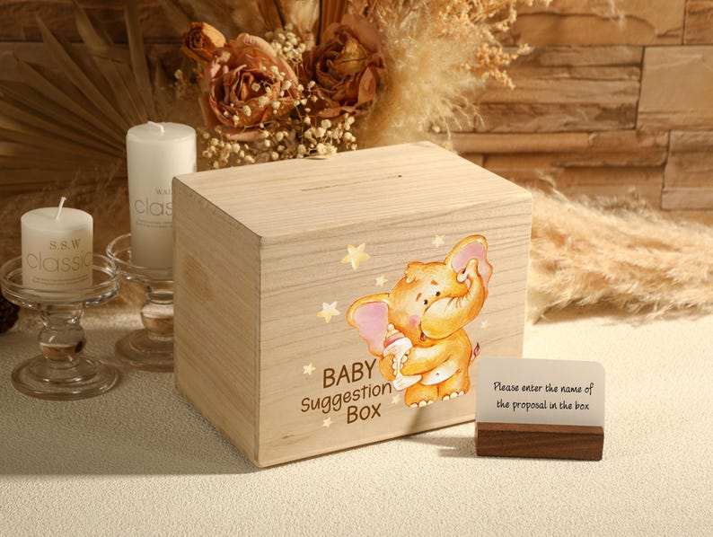 Baby Name Suggestion Box, Baby Shower Games, Gender Reveal Party, Baby ...