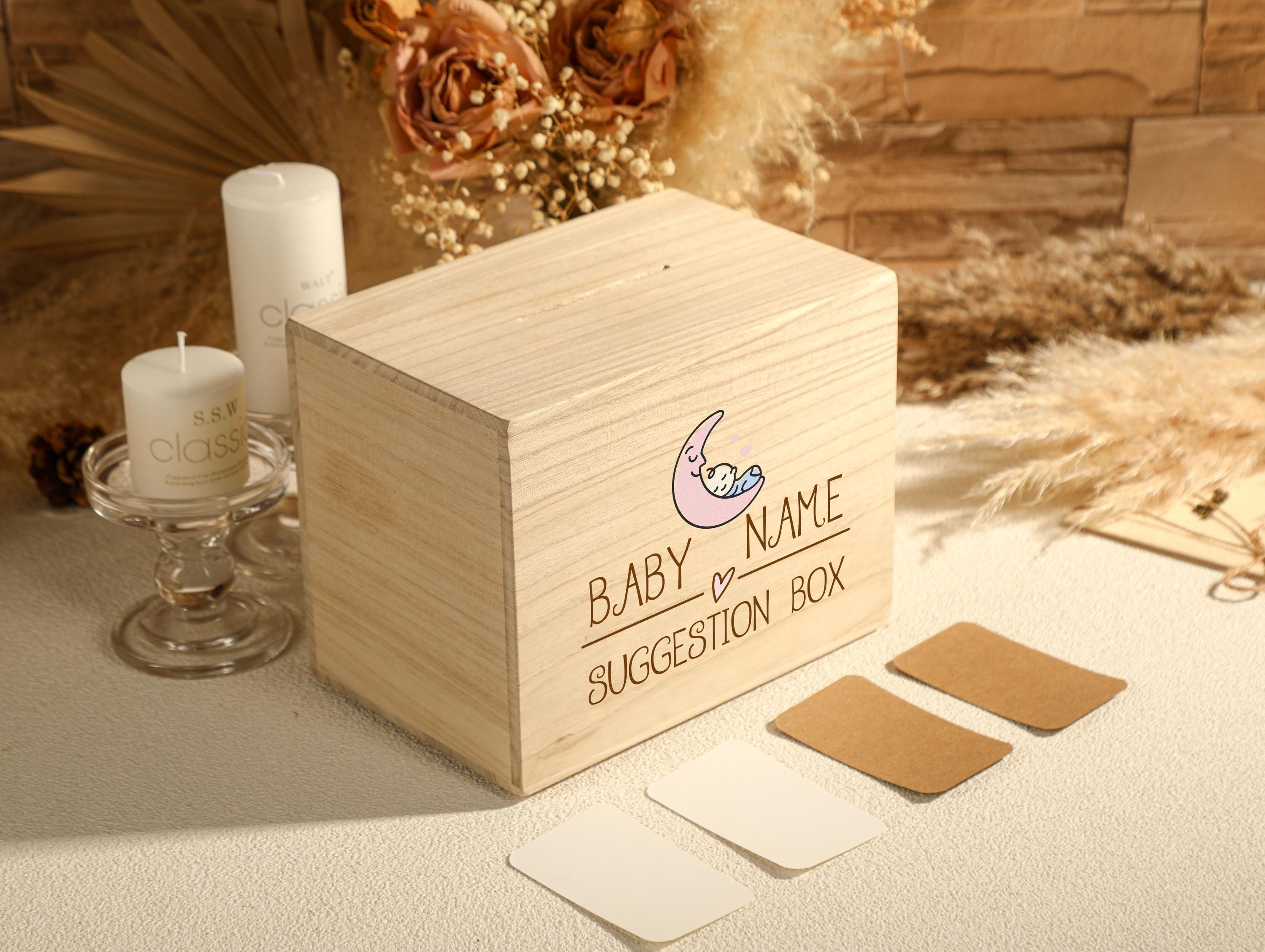 Baby Name Suggestion Box, Baby Shower Games, Gender Reveal Party, Baby ...