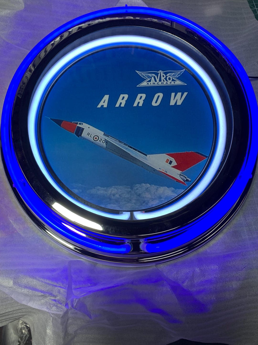 Avro Arrow Jet RCAF, Vintage Style, Garage , 16" Double Neon Sign ...