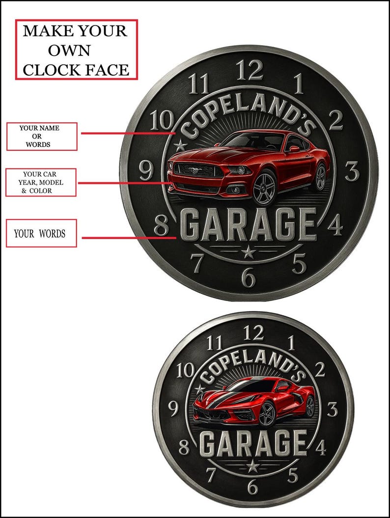Mustang, Shelby, Cobra, Ford, Custom Garage 16" Double Neon Wall Clock ...
