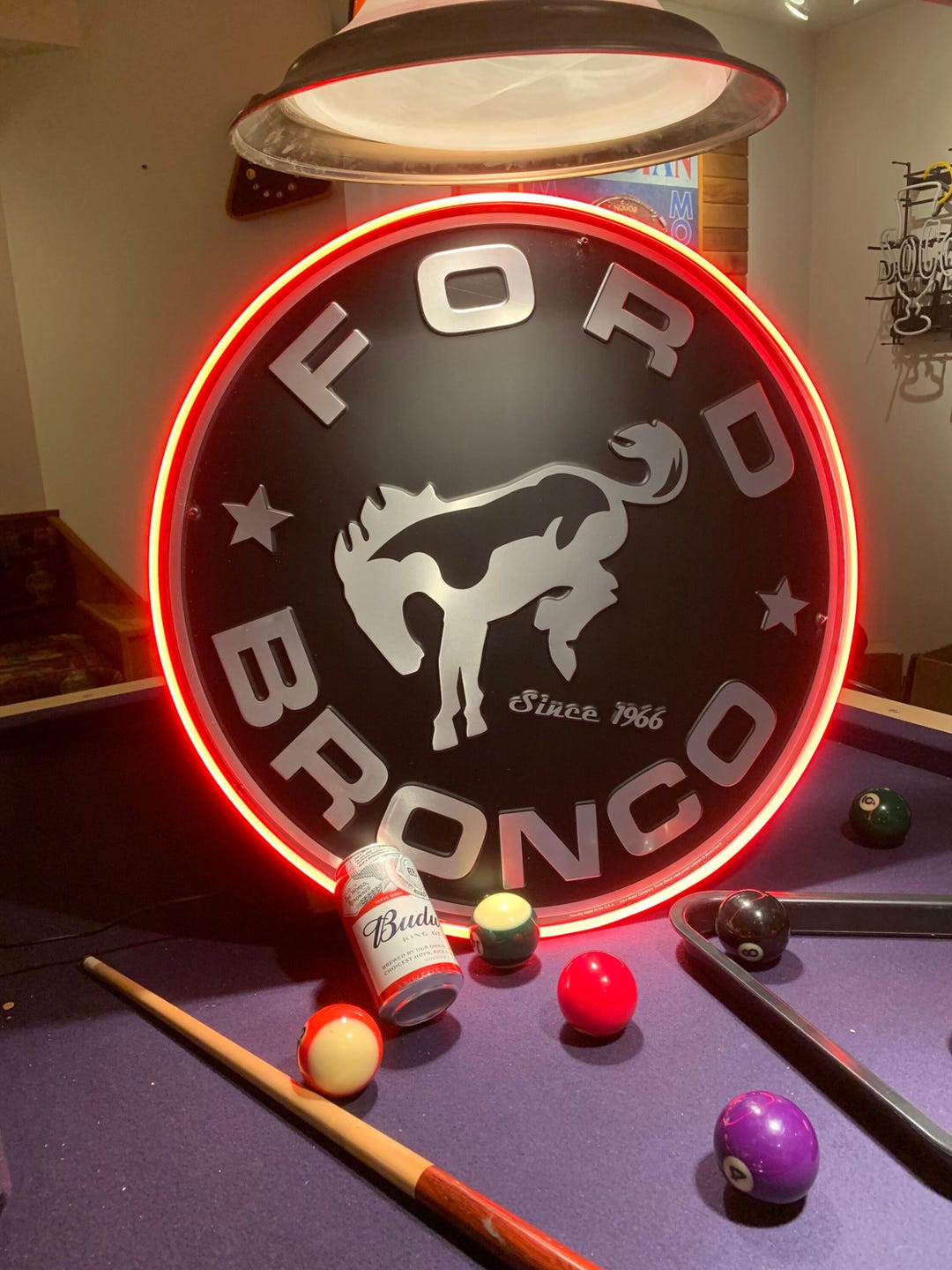 Ford Bronco Truck, Huge Metal Sign, Comes With a Neon Sign Frame U Pick ...