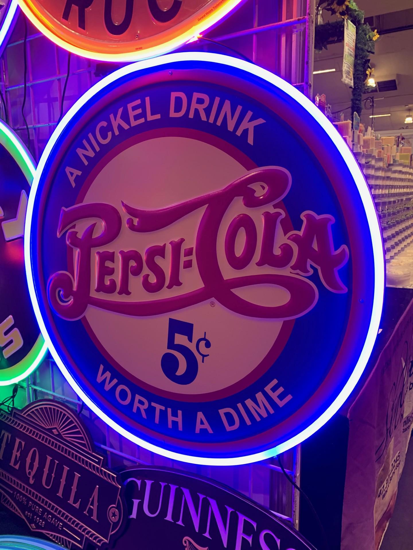 Pepsi Cola Vintage, Huge Metal Sign, Comes With a Neon Sign Frame U ...