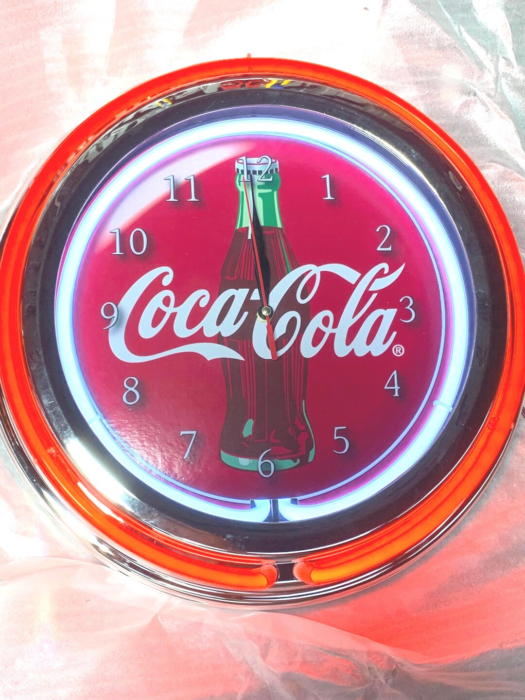 Coke, Coca-cola, Vintage Style, Garage ,16" Double Neon Wall Clock ...