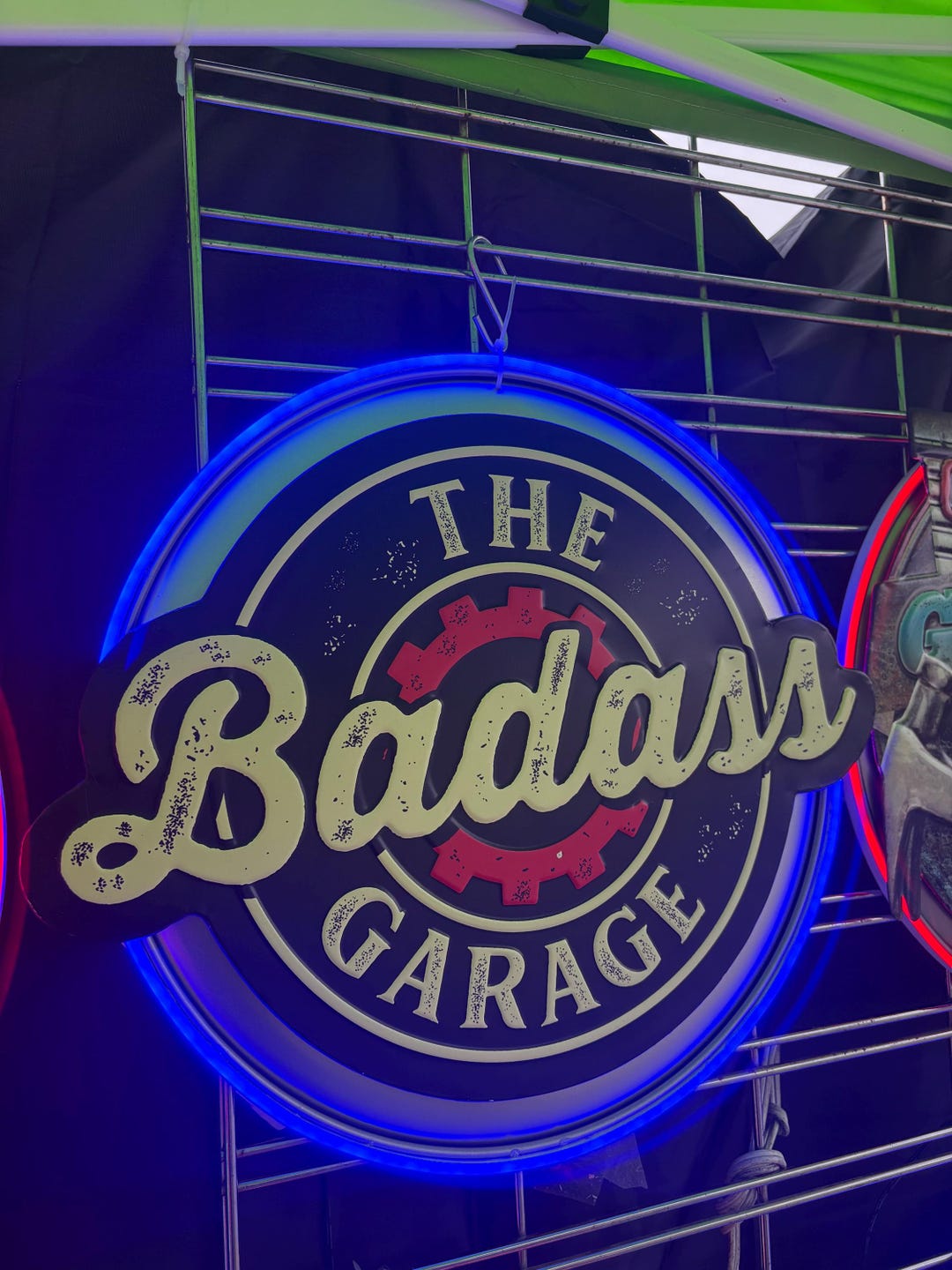 Badass Garage , Metal Sign. Comes With a Neon Sign Wall Frame U Pick ...