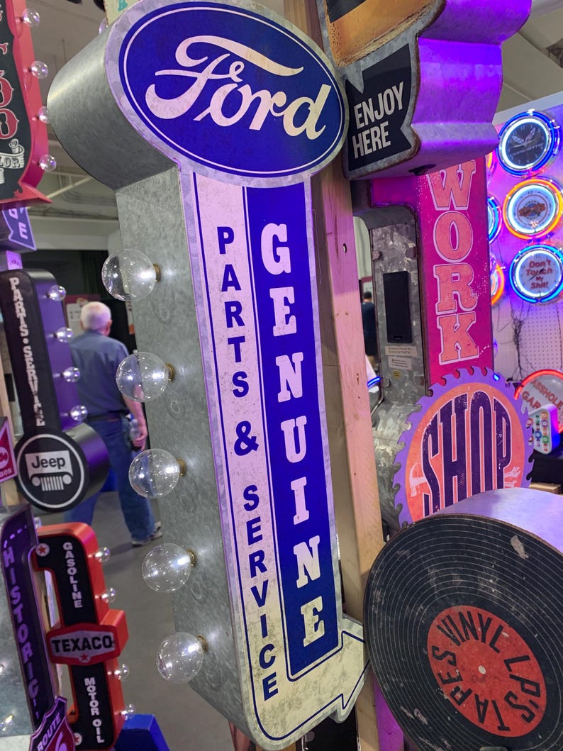 Ford, Trucks, Mustang, Shelby, Metal Double Sided Marquee LED Wall Sign ...