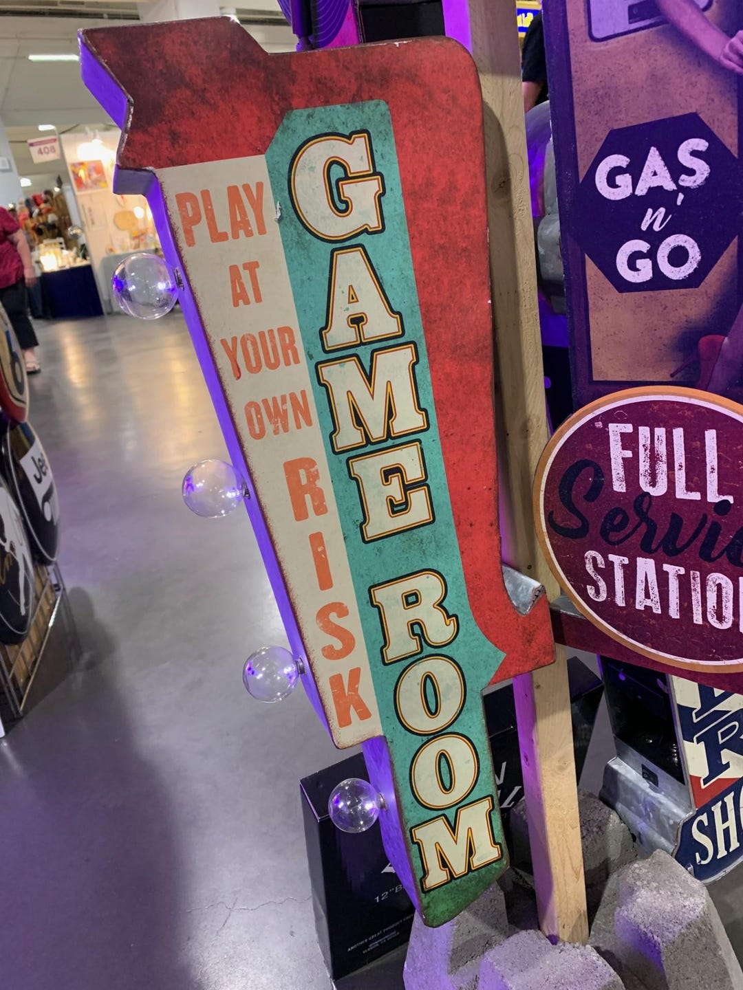 Games Room, Metal Double Sided Marquee LED Wall Sign, Garage, Patio ...