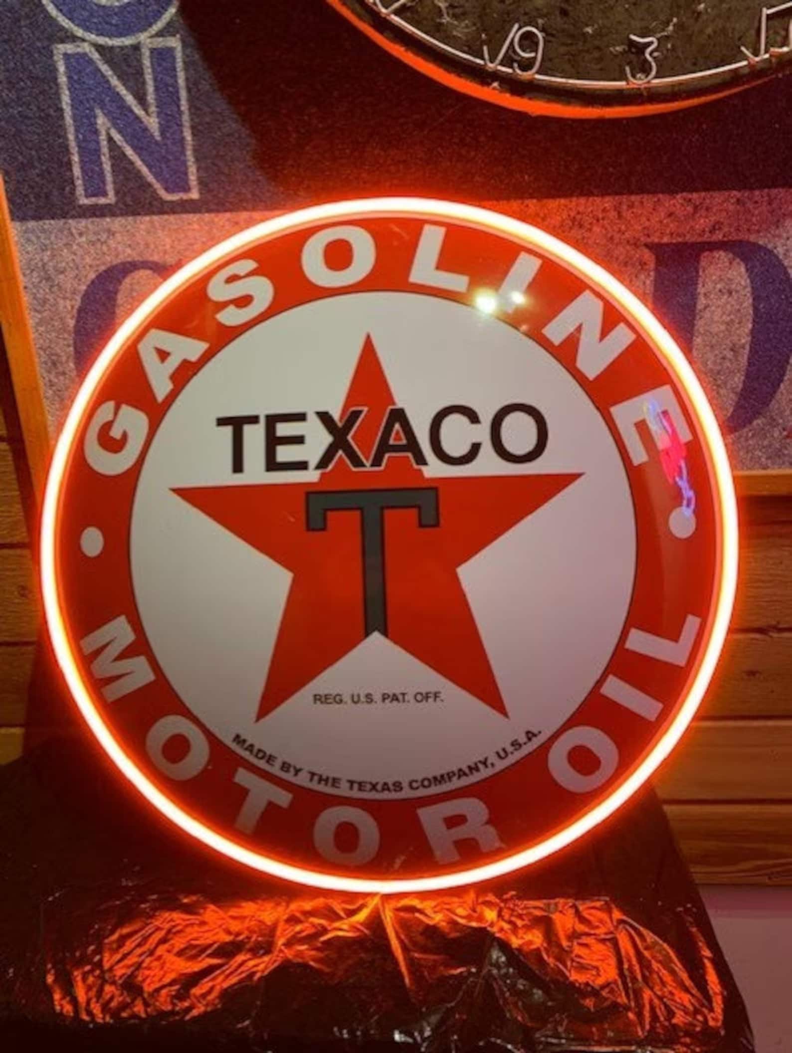 Texaco, Huge Metal Sign, Comes With a Neon Sign Frame U Pick the Color ...