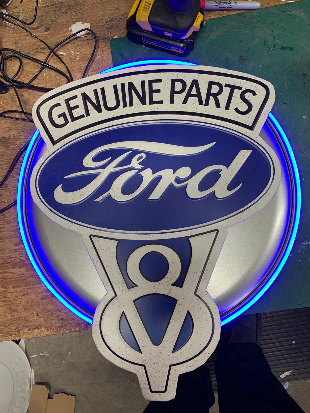 Ford V8, Metal Sign, Comes With a Neon Sign Frame U Pick the Color ...