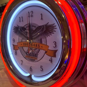 Case IH Case, Tractor, Vintage Style, Garage , 16" Double Neon Clock ...