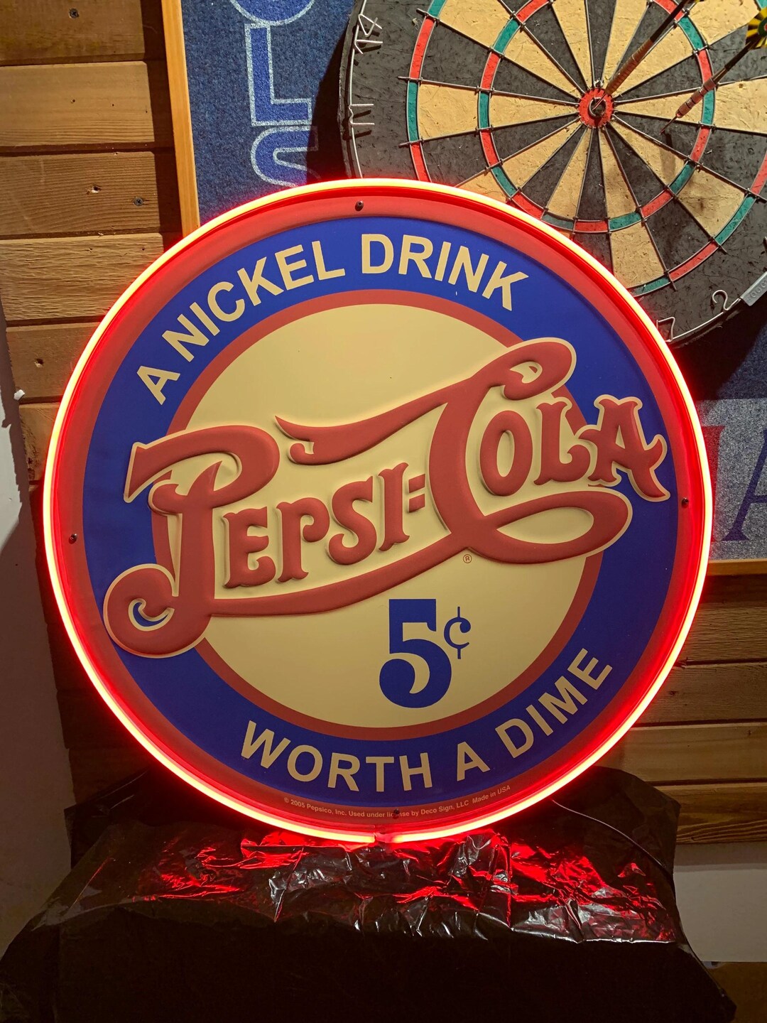 Pepsi Cola Vintage, Huge Metal Sign, Comes With a Neon Sign Frame U ...