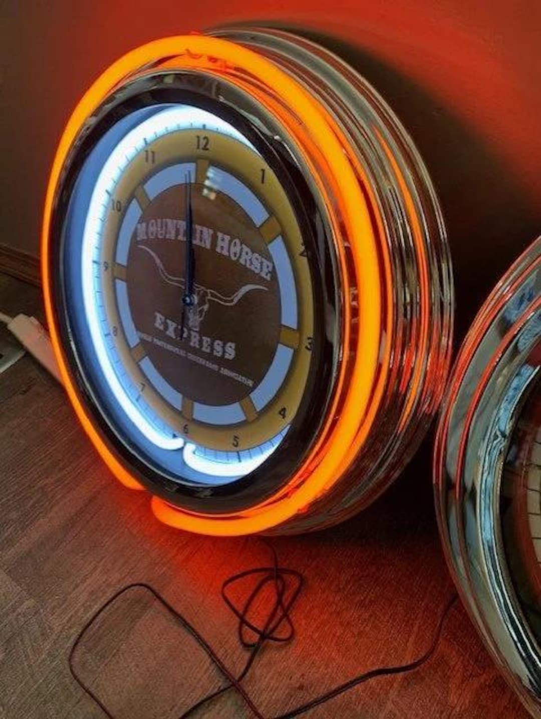 Custom Neon Clock With Your Art, Pitchers/logo Double Neon Clock. - Etsy