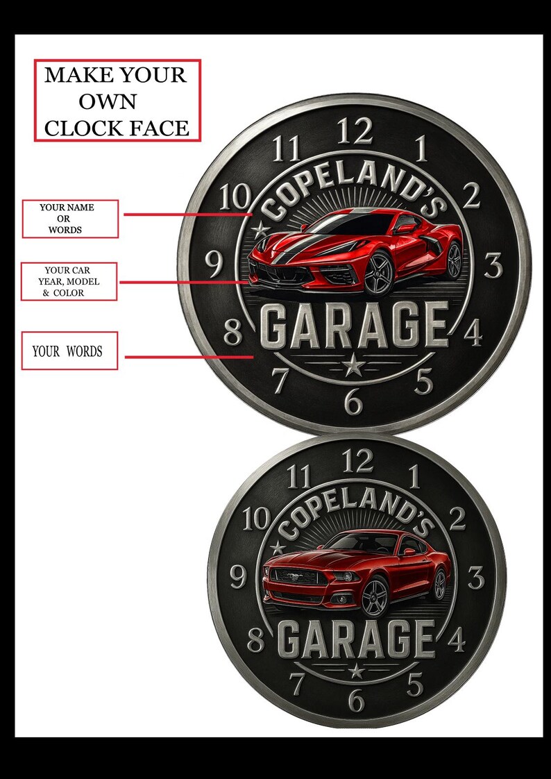 Mustang, Shelby, Cobra, Ford, Custom Garage 16" Double Neon Wall Clock ...