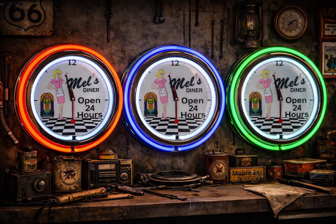 Custom Neon Wall Clock 16” With Double Neon Personalized With Your Art ...