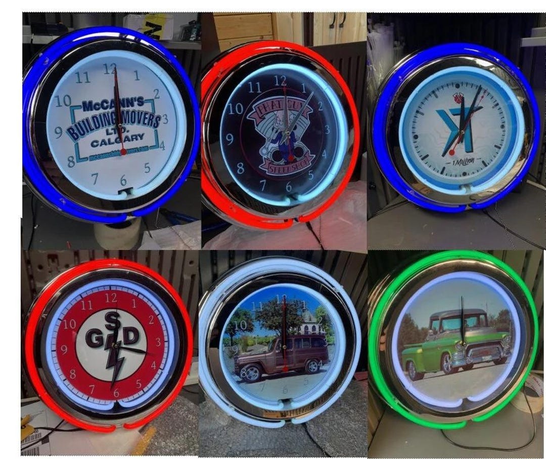Custom, Personalized, Neon Clock or Neon Sign With Your Picture's, Logo ...