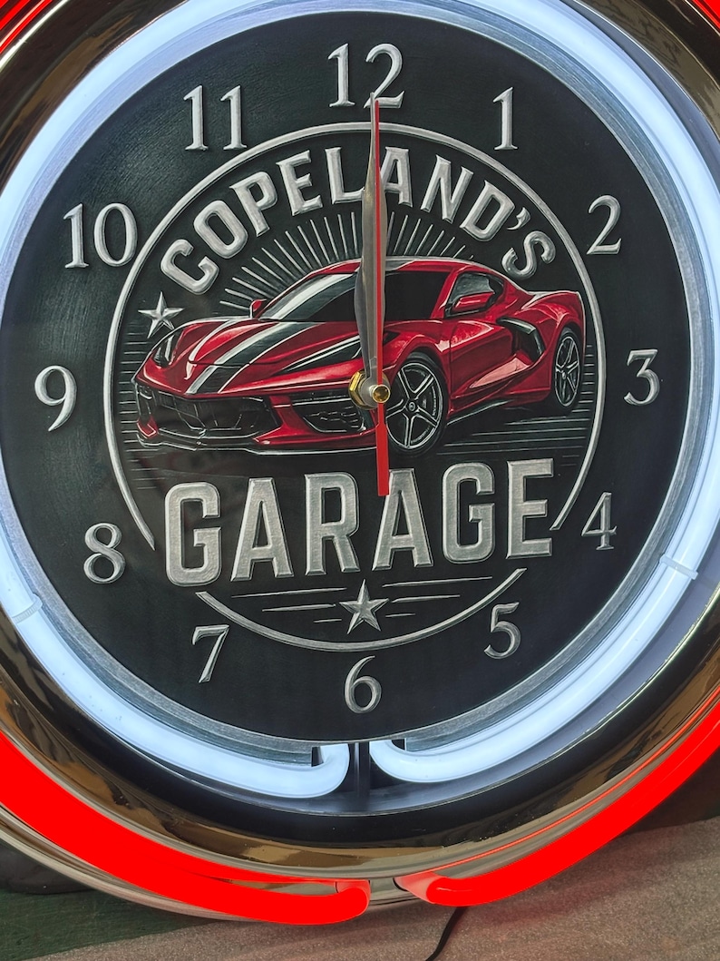 Mustang, Shelby, Cobra, Ford, Custom Garage 16" Double Neon Wall Clock ...