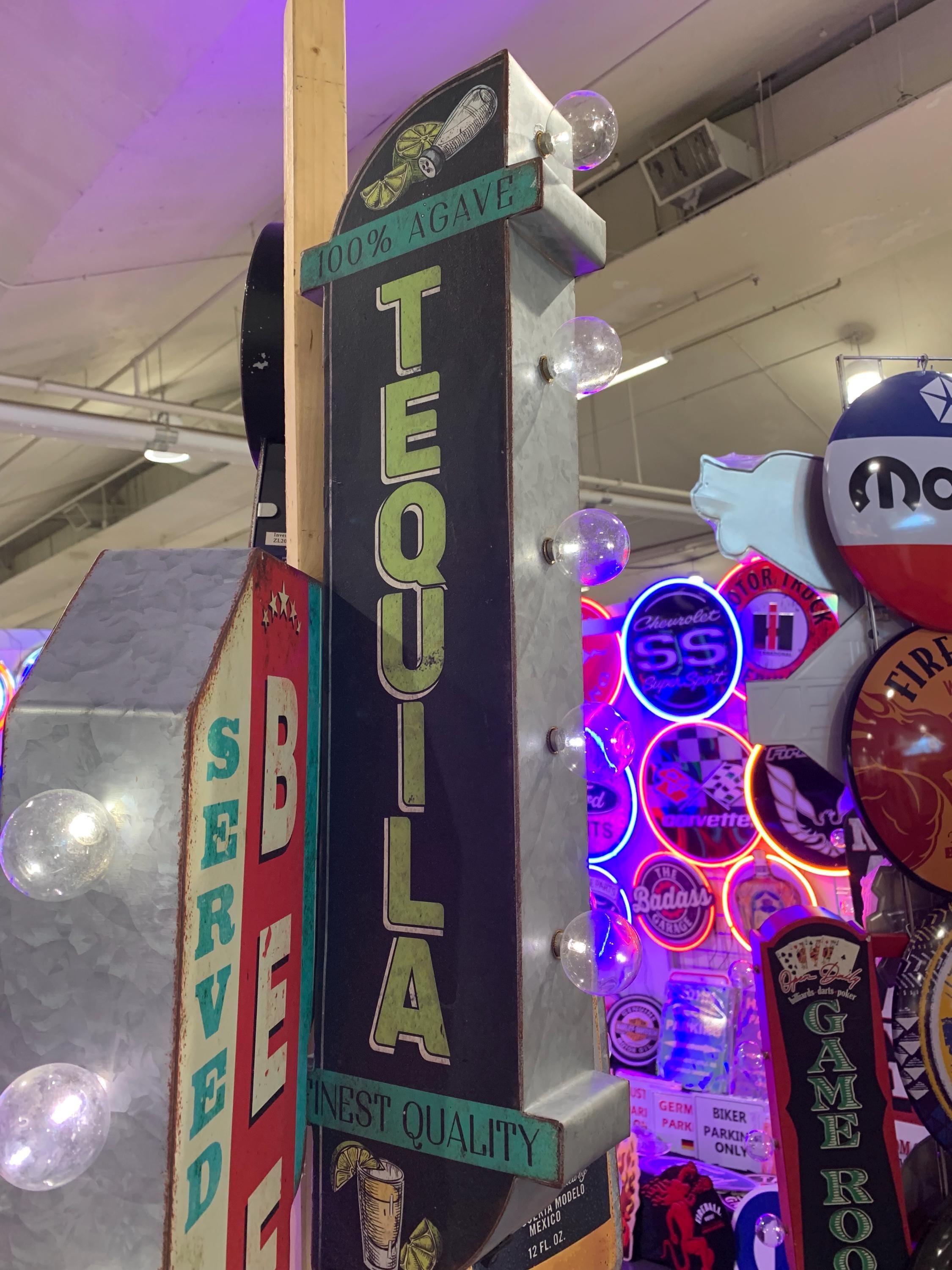Tequila, Bar, Beer, Metal Double Sided Marquee LED Wall Sign, Garage ...