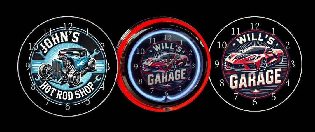 Pre Order Sold Out Mid Jan Customized Neon Sign Garage Clock HOT ROD ...