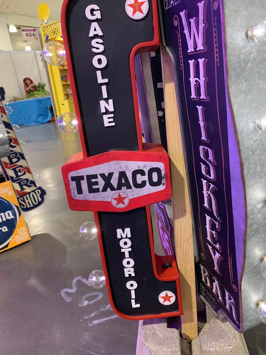 Texaco Oil, Gas, Metal Double Sided Marquee LED Wall Sign, Garage ...