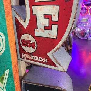 Arcade, Metal Double Sided Marquee LED Wall Sign, Garage, Patio, Bar ...
