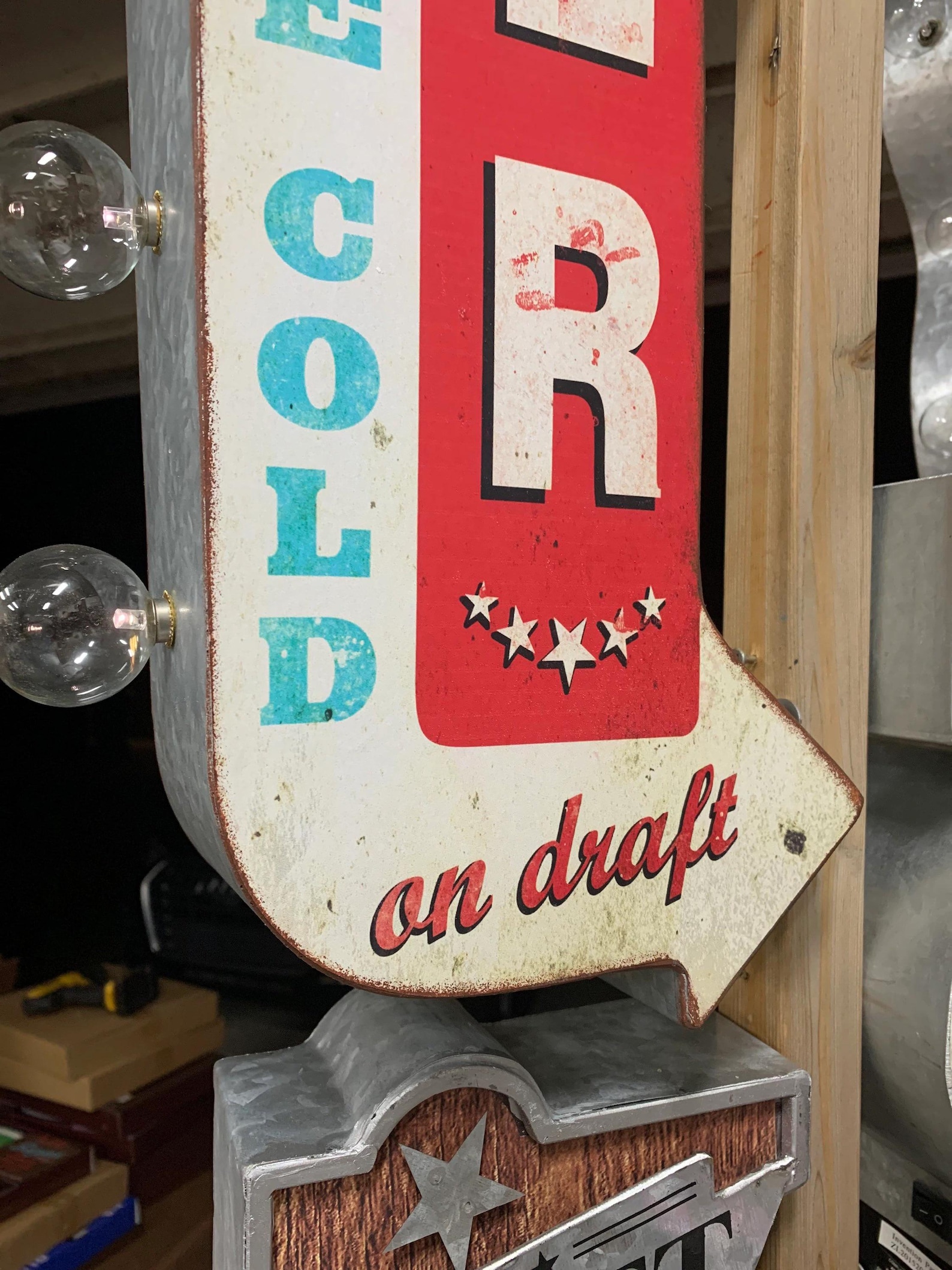 Ice Cold Beer,metal Double Sided Marquee LED Wall Sign, Garage, Patio ...