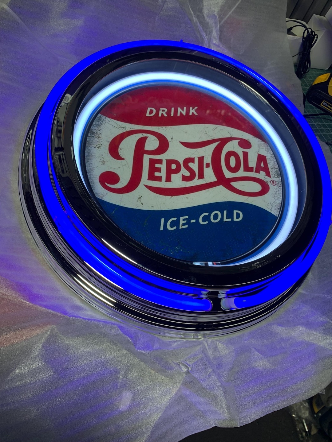 Pepsi Cola , Vintage Style, Garage , 16" Double Neon Sign, Games Room ...