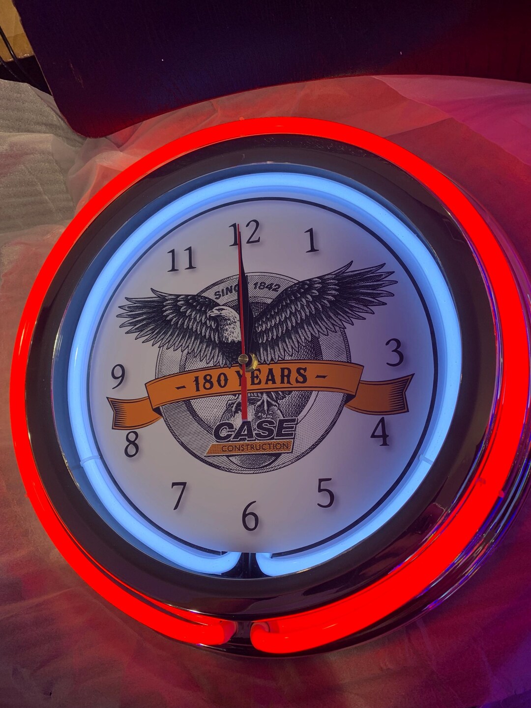 Case IH Case, Tractor, Vintage Style, Garage , 16" Double Neon Clock ...