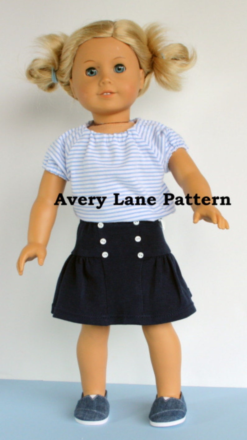 18 Inch Doll Clothes Sewing Pattern Ava Skirt And Top 18 Etsy
