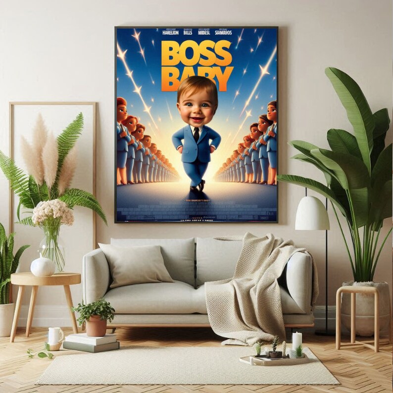 Personalized Boss Baby Portrait,boss Baby Birthday Backdrop,boss Baby ...